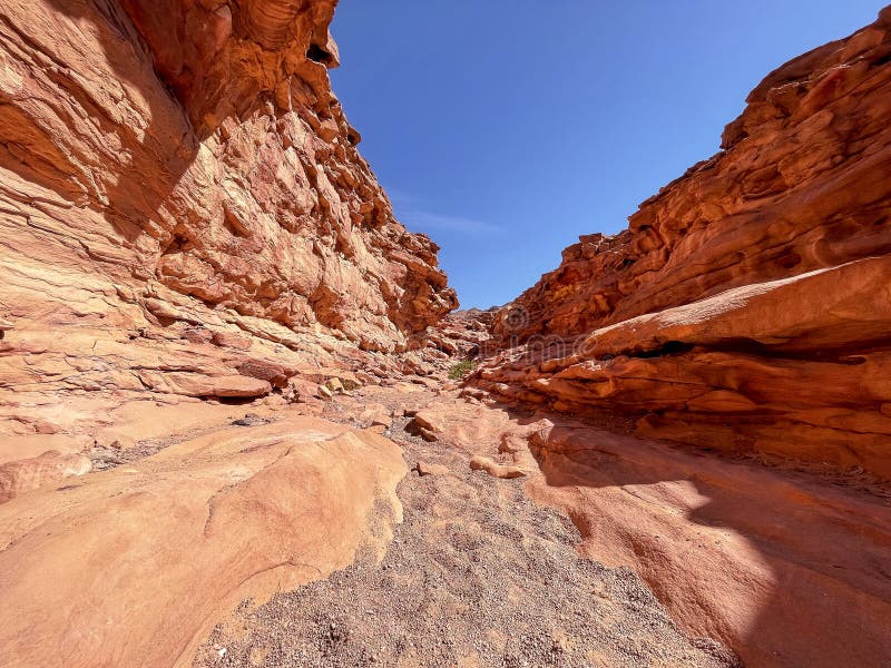 View of Red Salam Canyon in the Sinai Desert, Egypt Stock Image - Image ...
