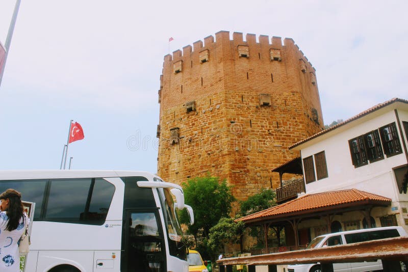 View of Red Tower from the Seafront Alanya, Turkey Editorial Stock ...