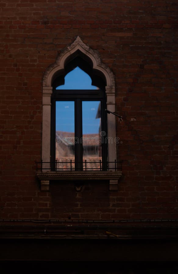 View of Reflections of Blue Sky in Window on Building Stock Image ...