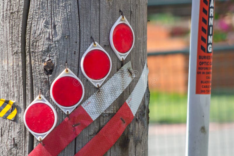 Reflectors on a pole editorial image. Image of angle - 166690300