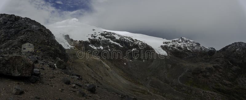 View of the Refuge in the Cayambe Volcano in Ecuador Stock Image ...