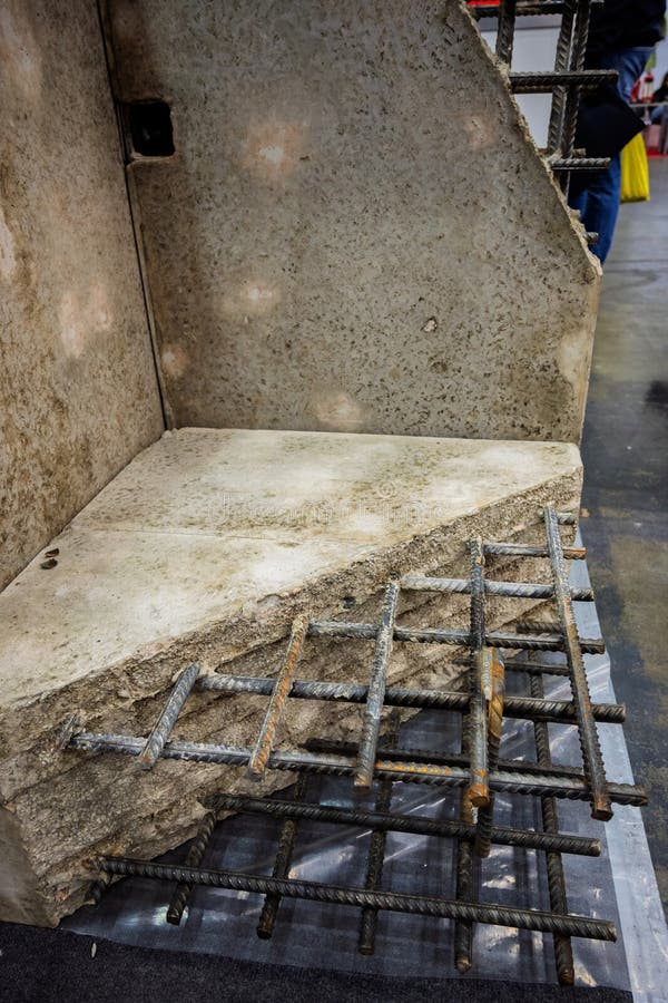 A View of Reinforcing Bars in a Block of Concrete Which Provides ...