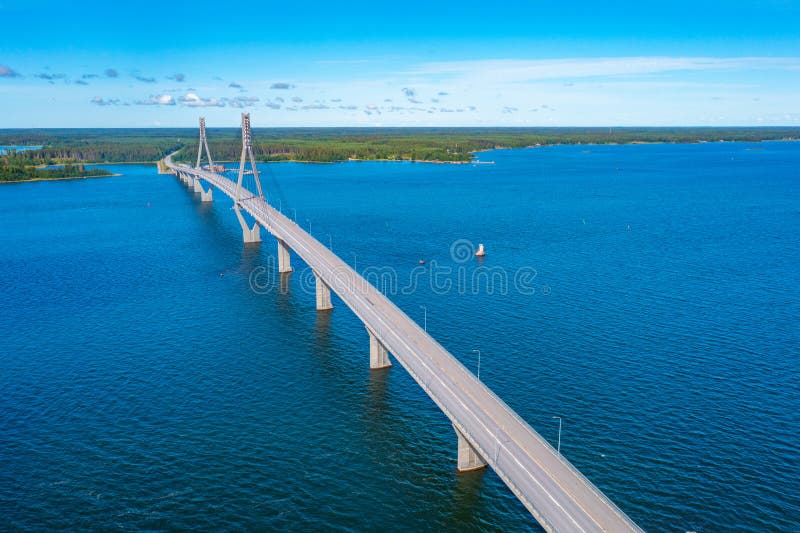 View of Replot Bridge in Finland Stock Image - Image of suspended ...