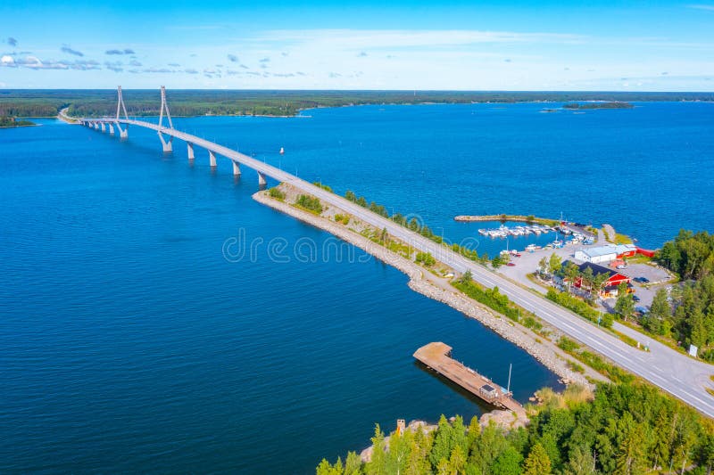 View of Replot Bridge in Finland Stock Image - Image of suspended ...