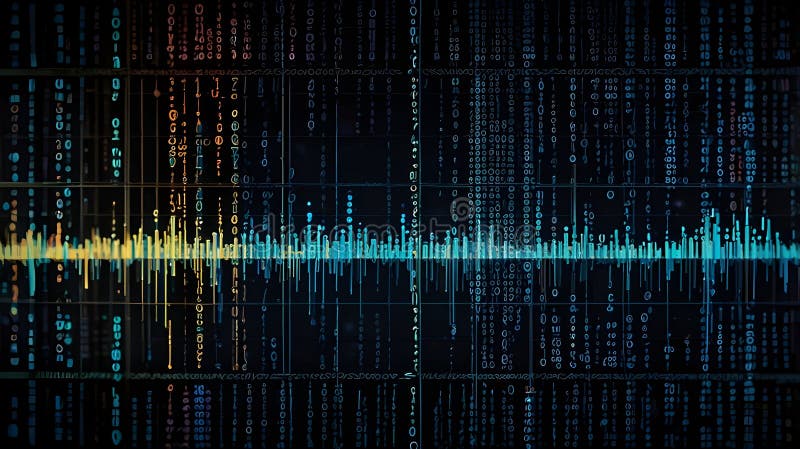 Representation Of Big Data Analysis Visualized With Glowing Binary Code