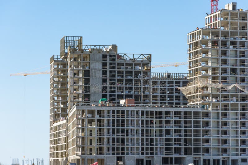 View of a Residential Complex Under Constructio. Large-scale Building ...