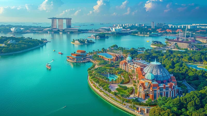 View of Resorts World Sentosa at Near River Stock Photo - Image of ...