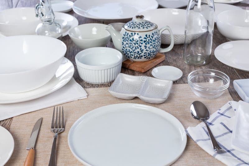 Empty dishes stock image. Image of bowl, shelf, plate - 183453253