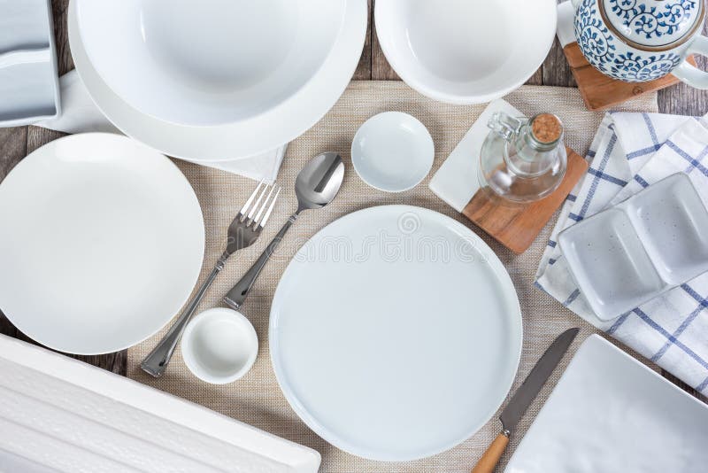 Empty dishes stock image. Image of bowl, shelf, plate - 183453253