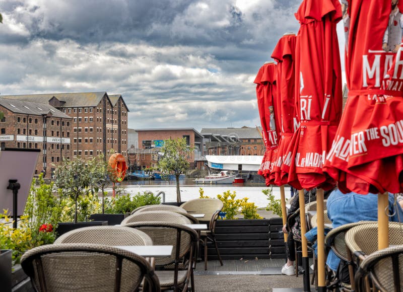 View from Restaurant Overlooking the Gloucester Docks, England, UK ...