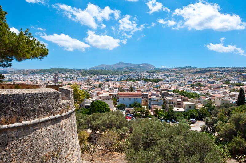 View of the Rethymnon from the Fortezza. Crete, Greece. Stock Image ...