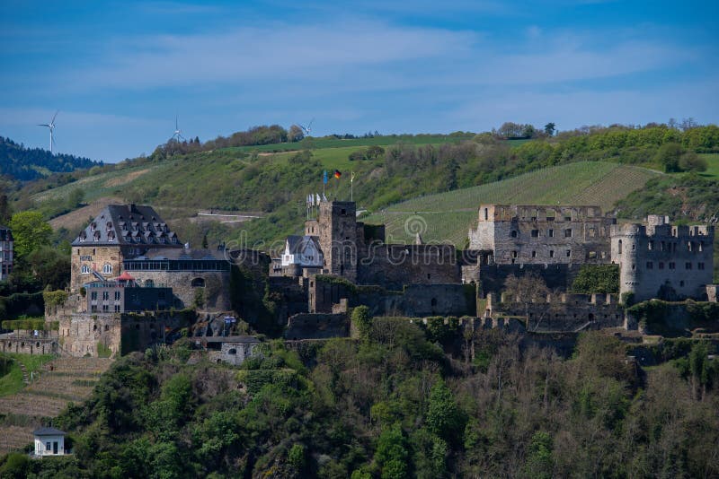 The View of Rheinfels Castle Stock Photo - Image of landscape, panorama ...