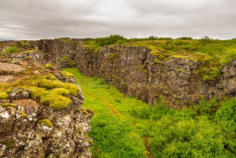 View of the Rift Valley in the Thingvellir National Park Stock Photo ...