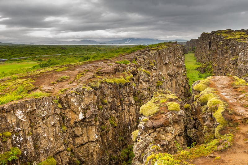 View of the Rift Valley in the Thingvellir National Park Stock Image ...