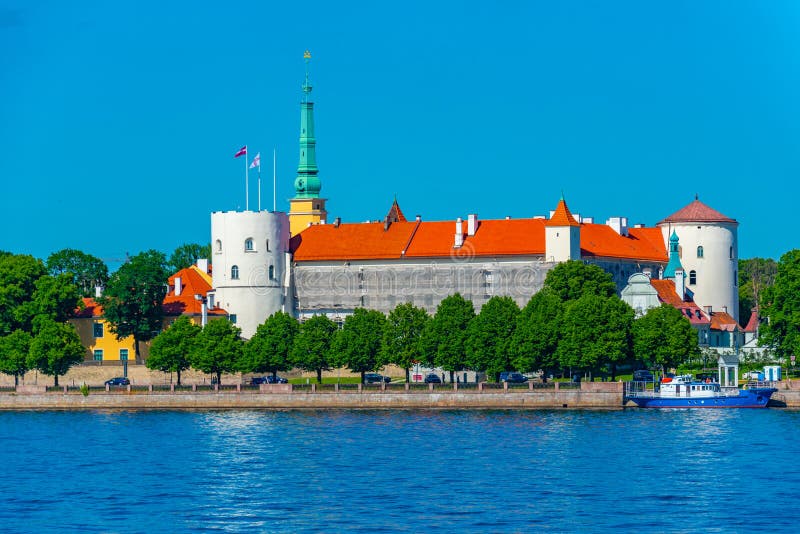 View of the Riga Castle from the Other Side of the Daugava River Stock ...