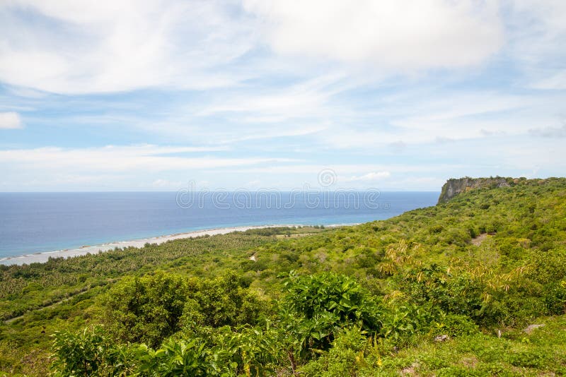View of Ritidian Point in Guam Stock Image - Image of morning, green ...