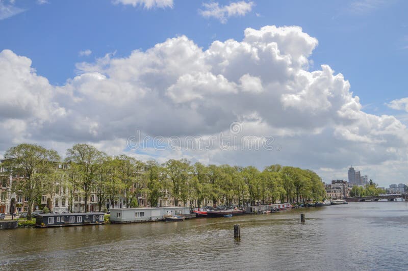 View on the River Amstel Amsterdam the Netherlands Stock Photo - Image ...