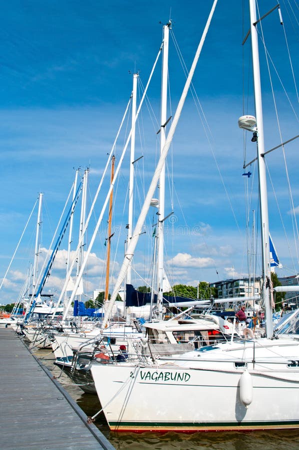 Turku, Finland. Embankment of the River Aura on a Summer Day Editorial ...