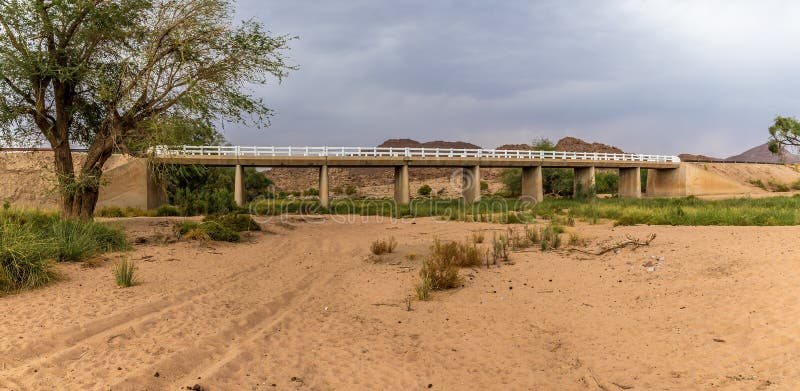 A View from the River Bed Towards the Bridge Over the Agab River at ...
