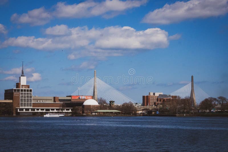View of the River and Bridge Stock Photo - Image of boston, scenic ...