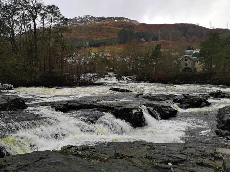 The Falls of Dochart at Killin, Scotland Stock Image - Image of rapids ...