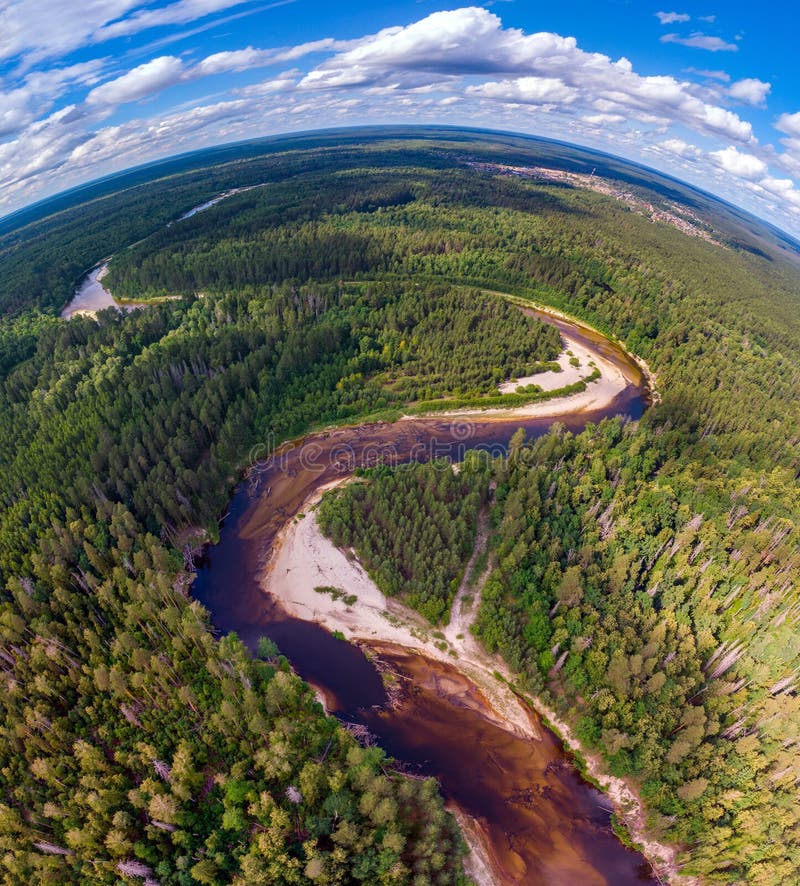 View of the River Flowing through the Forest. Stock Image - Image of ...