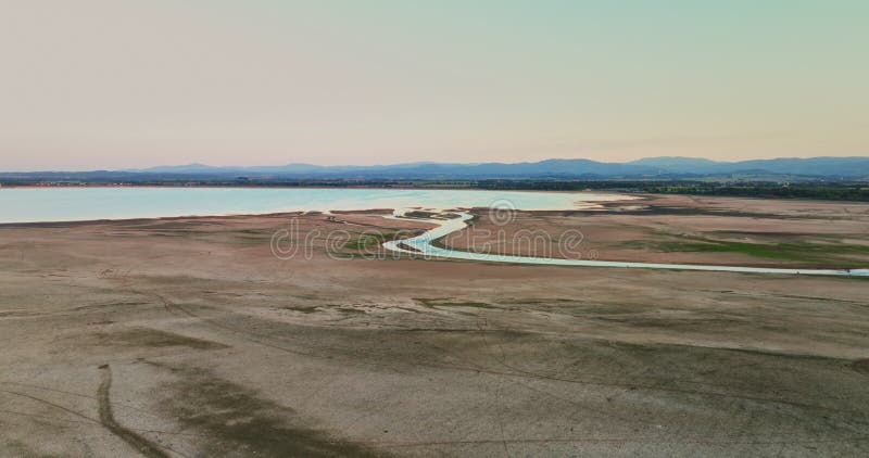 River Flowing into a Lake Drying Water Source Stock Footage - Video of ...