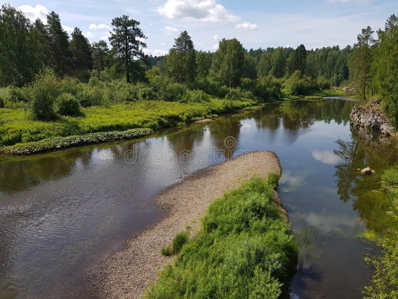 View of the River Flowing among the Trees Stock Image - Image of ...