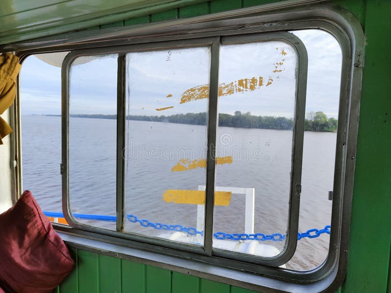 View of the River and Forest Seen from the Window Stock Image - Image ...