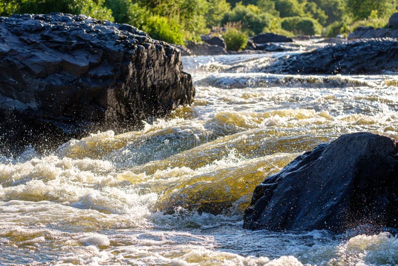 View of the River from the Lower Point Waves and Splashes of the River ...