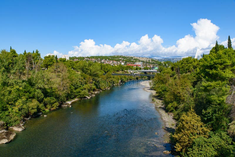 View of River Moraca in Podgorica, Montenegro Stock Image - Image of ...