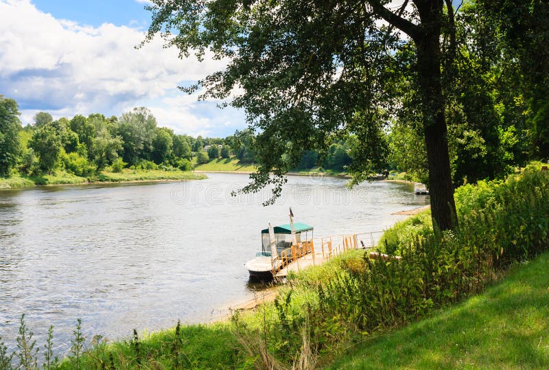View of the River Neman. Druskininkai Editorial Stock Image - Image of ...
