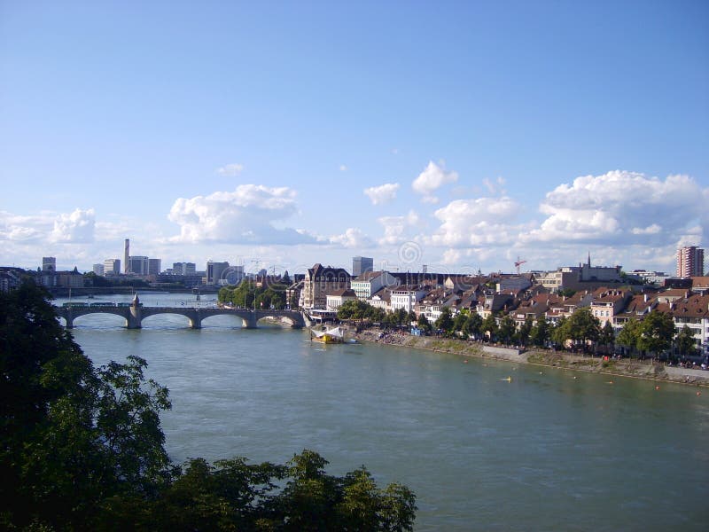 View of the River Rhine in the City of Basel Stock Image - Image of ...