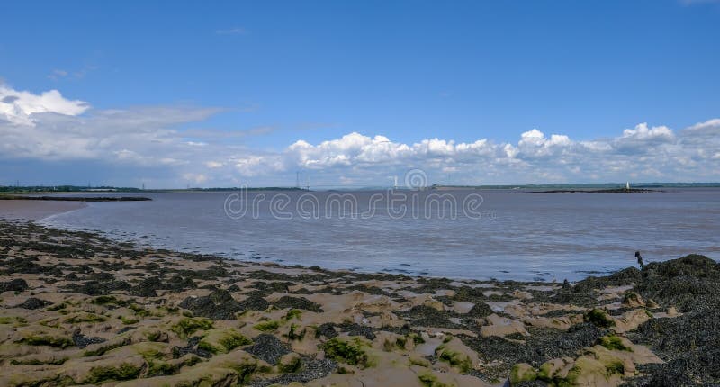 View of the River Severn Crossing with Old Severn Bridge. Stock Photo ...