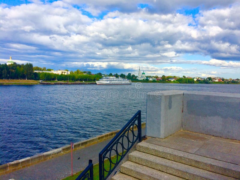 View of the River and the Ship in Clear Weather Stock Photo - Image of ...