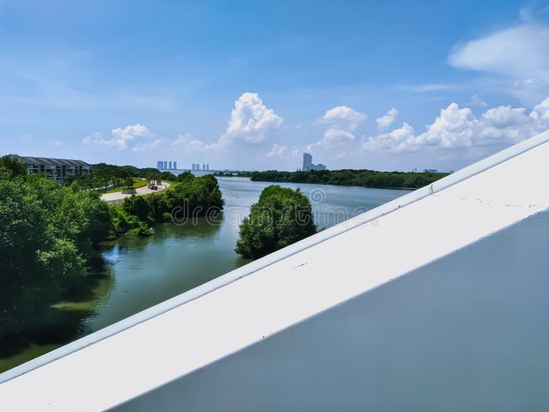View of the River from Sidewalk of PIK 2 Bridge Landscape Stock Photo ...