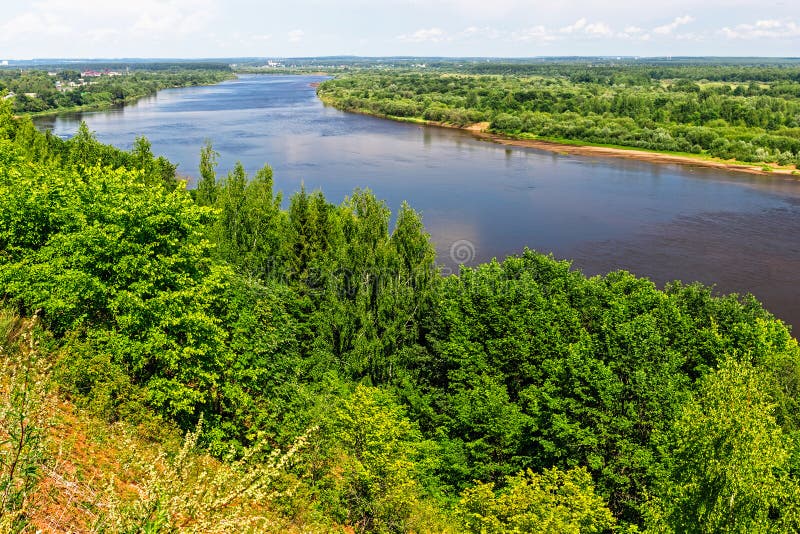 View of the River on a Sunny Summer Day Stock Image - Image of rural ...