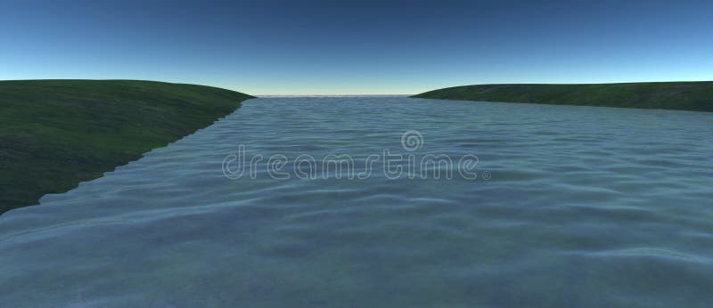 View of a River To a Waterfall. the Horizon is Covered by Clouds Stock ...