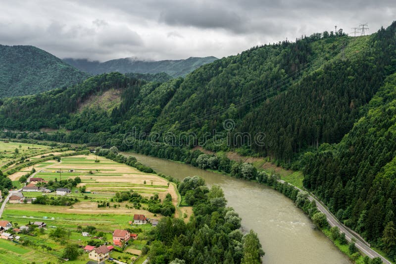 View on river Vah stock photo. Image of river, europe - 110360612