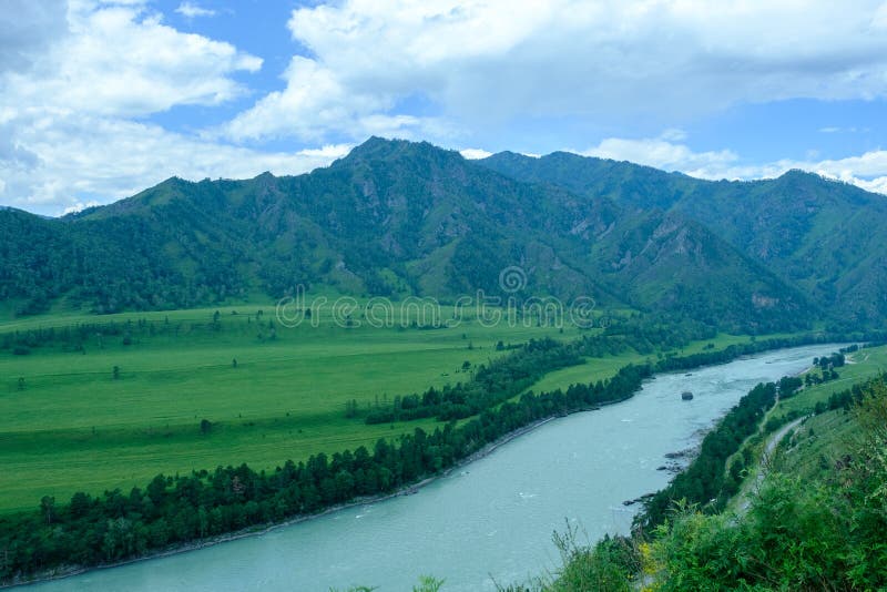 View on the River Valley and the Ridge Stock Photo - Image of tree ...