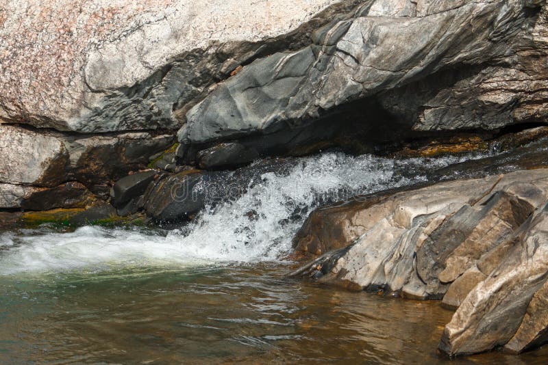 View of the River Water Flowing between the Rocks. Stock Image - Image ...