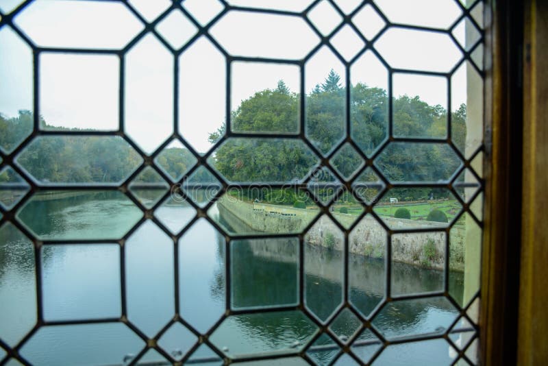 View of the River through the Window Stock Image - Image of glass ...