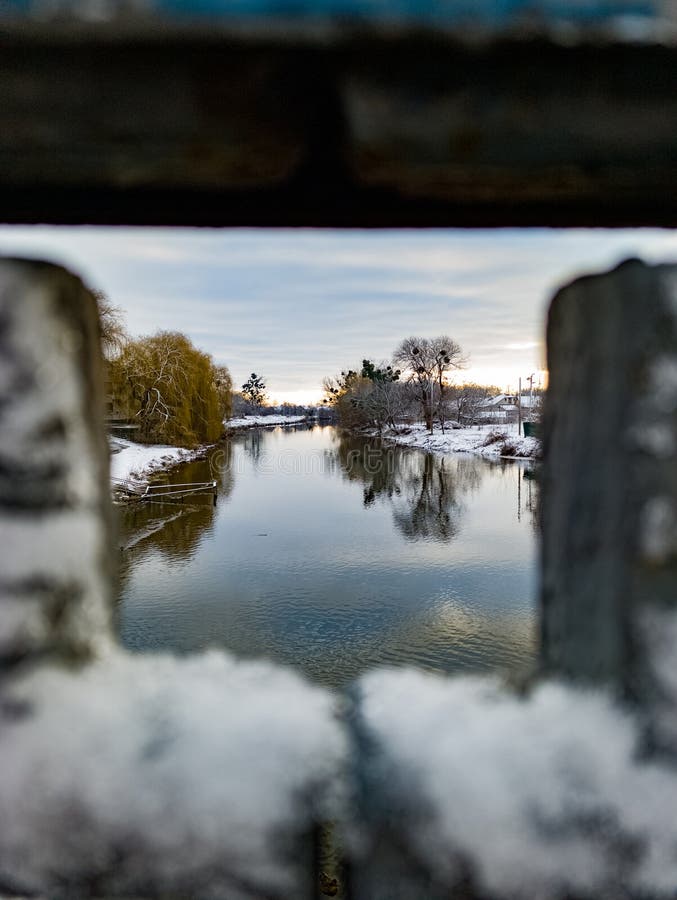 A View of a River through a Window of a Bridge Stock Image - Image of ...