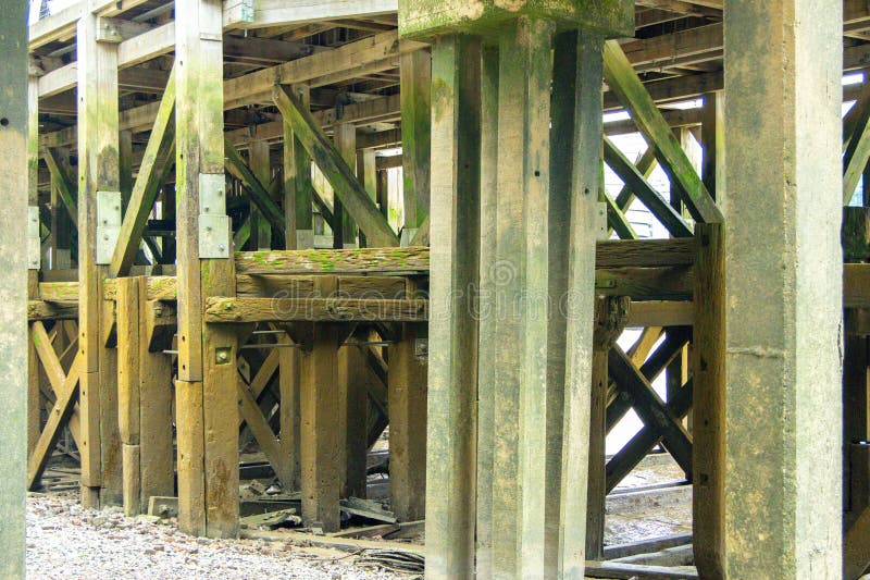 A View from the Riverbed of the River Thames of One of the Pier ...