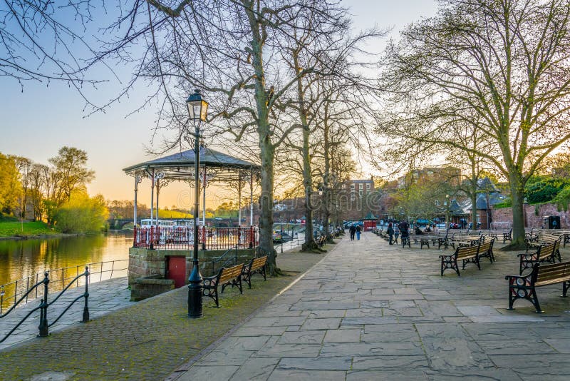 View of Riverside Promenade of Dee in Chester, England Editorial Image ...