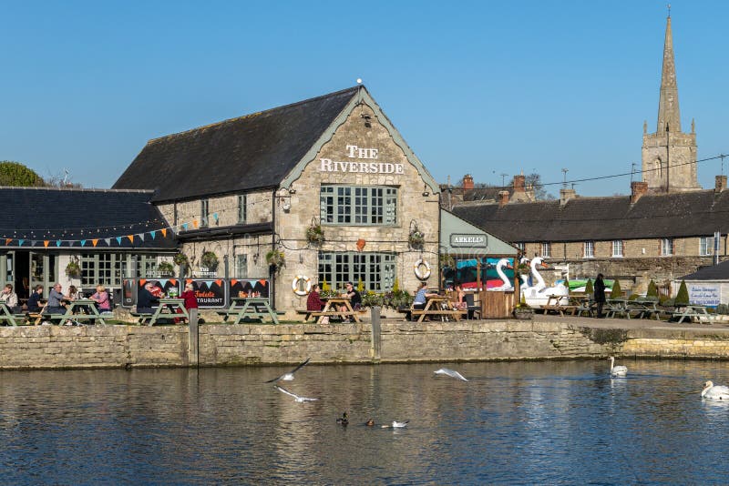 A View of the Riverside Public House on the River Thames at Lechlade ...