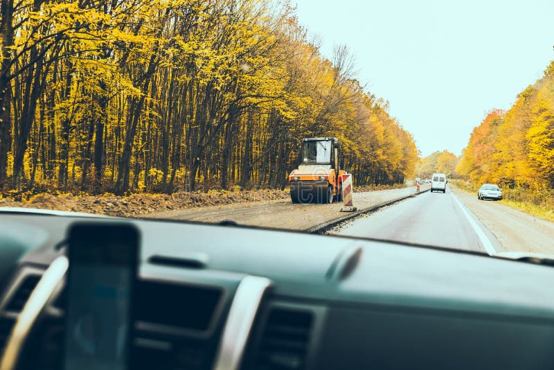 View of Road Construction Site Building Highway Stock Image - Image of ...