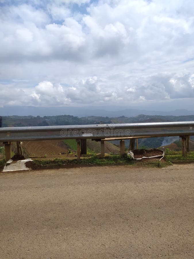 View of the Road Divider on a Plateau Place Stock Photo - Image of ...