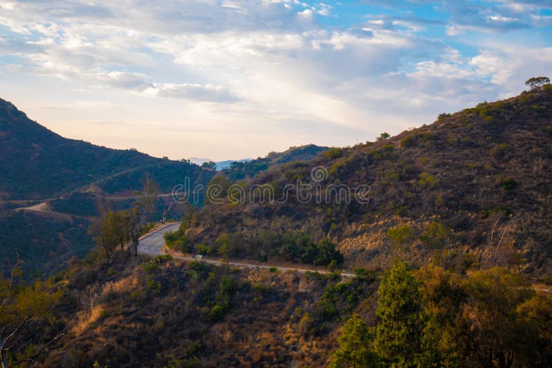 View of Road in the Hills of Hollywood Stock Image - Image of hollywood ...