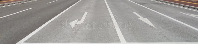 View of Road Lane with Arrow Sign Using for Background and Cover Page ...